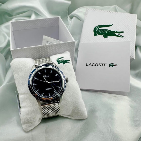 Lacoste | Accessories | Lacoste Blue Dial Stainless Steel Silver Mesh ...